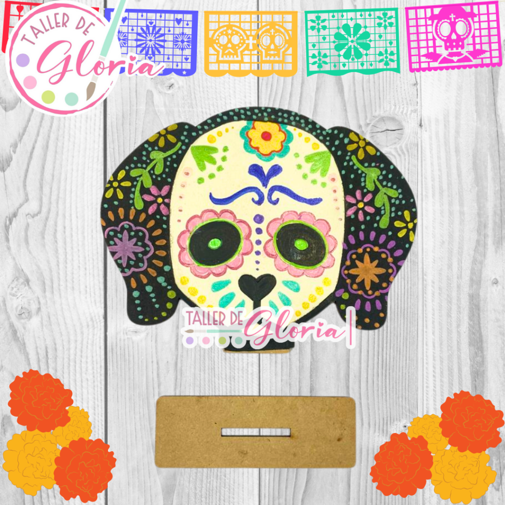 MH-183 Calaverita Perro con Base – Taller de Gloria